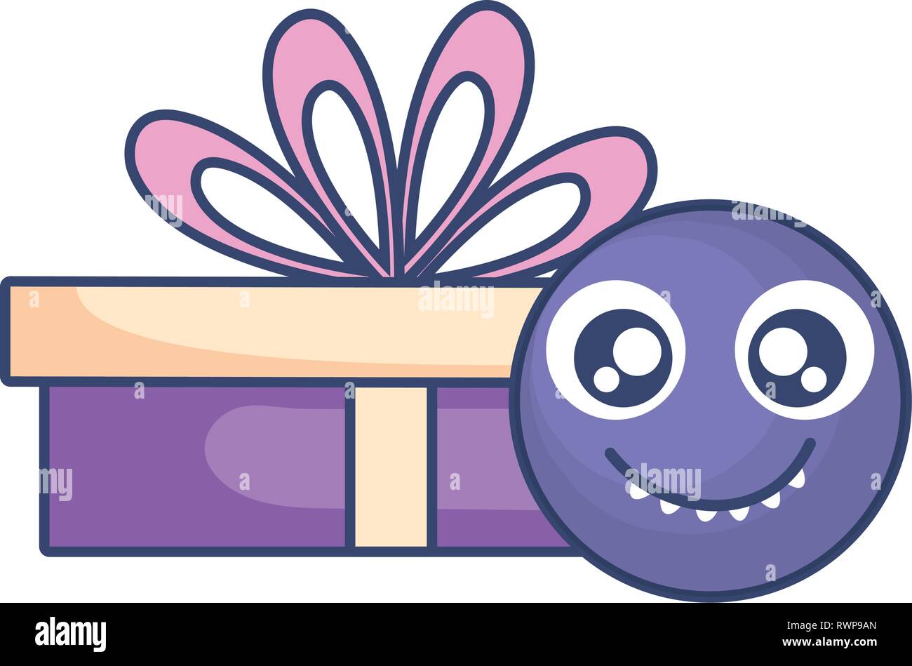 emoticon face with giftbox present vector illustration design Stock ...
