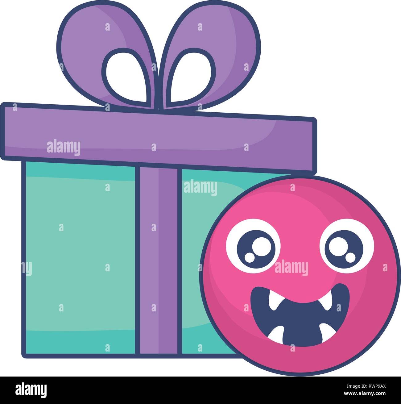 emoticon face with giftbox present vector illustration design Stock ...