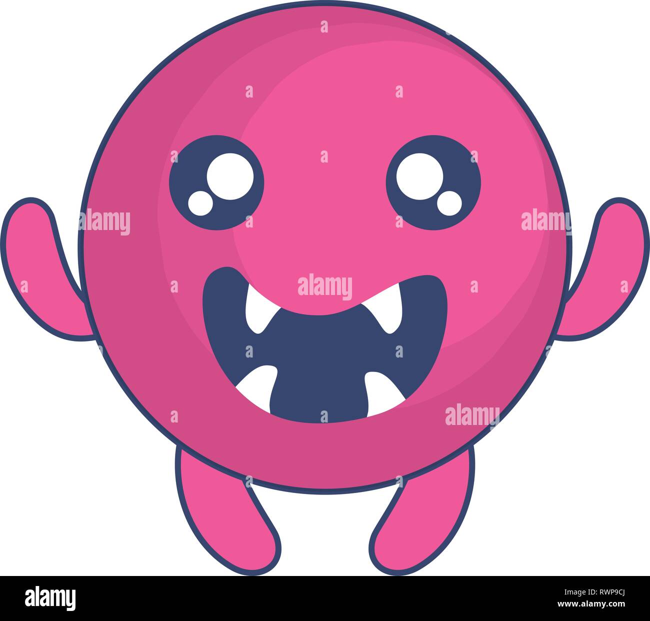 emoticon face with crazy teeth vector illustration design Stock Vector ...