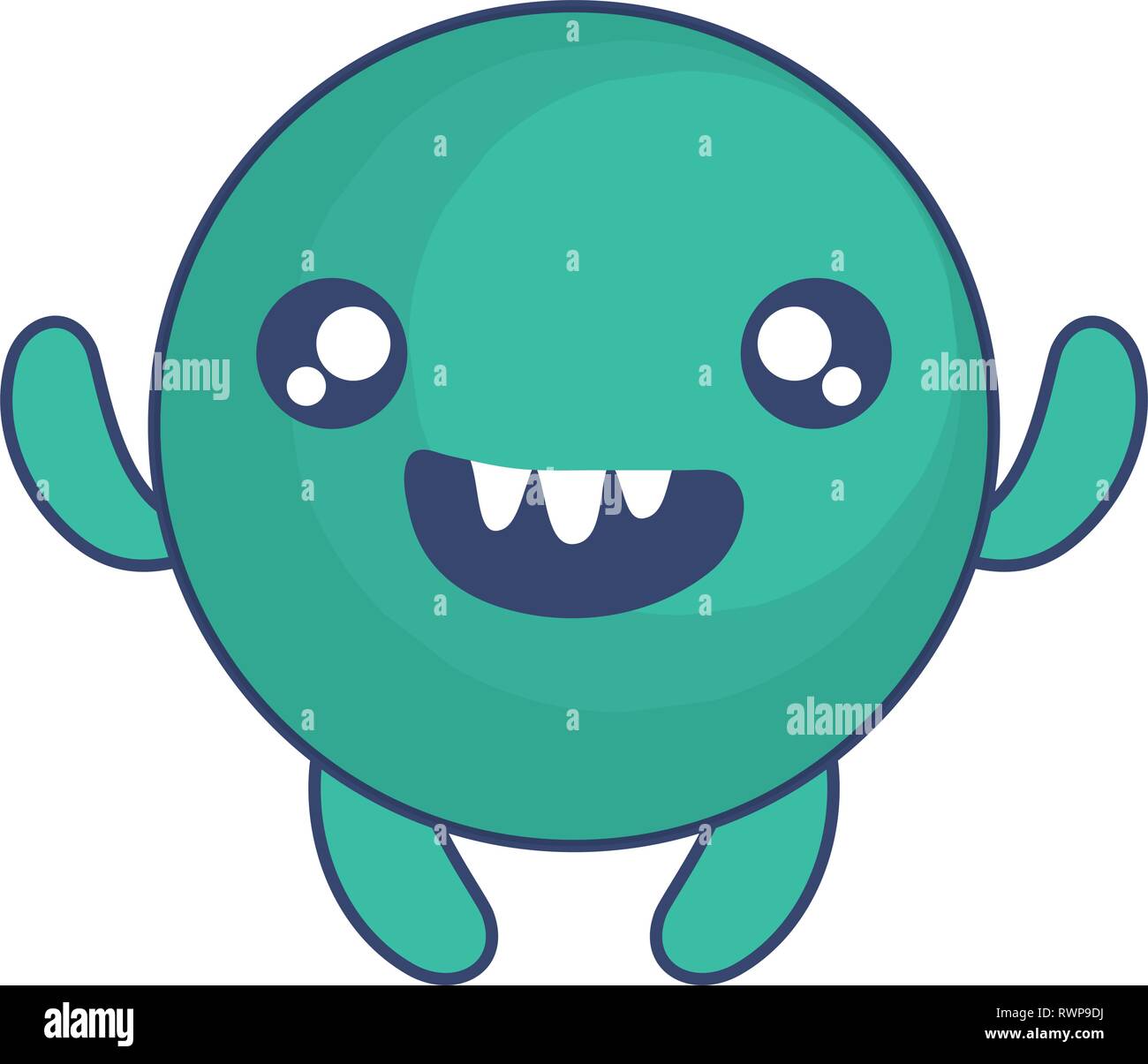 emoticon face with crazy teeth vector illustration design Stock Vector ...
