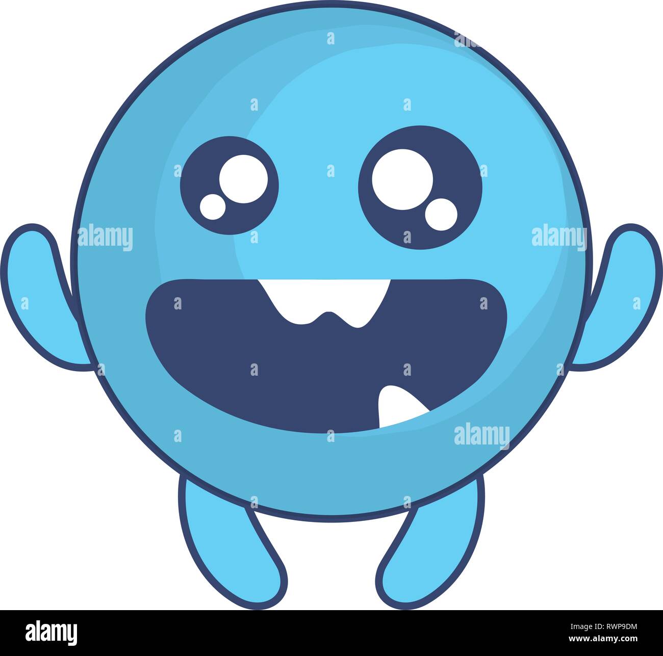 emoticon face with crazy teeth vector illustration design Stock Vector ...