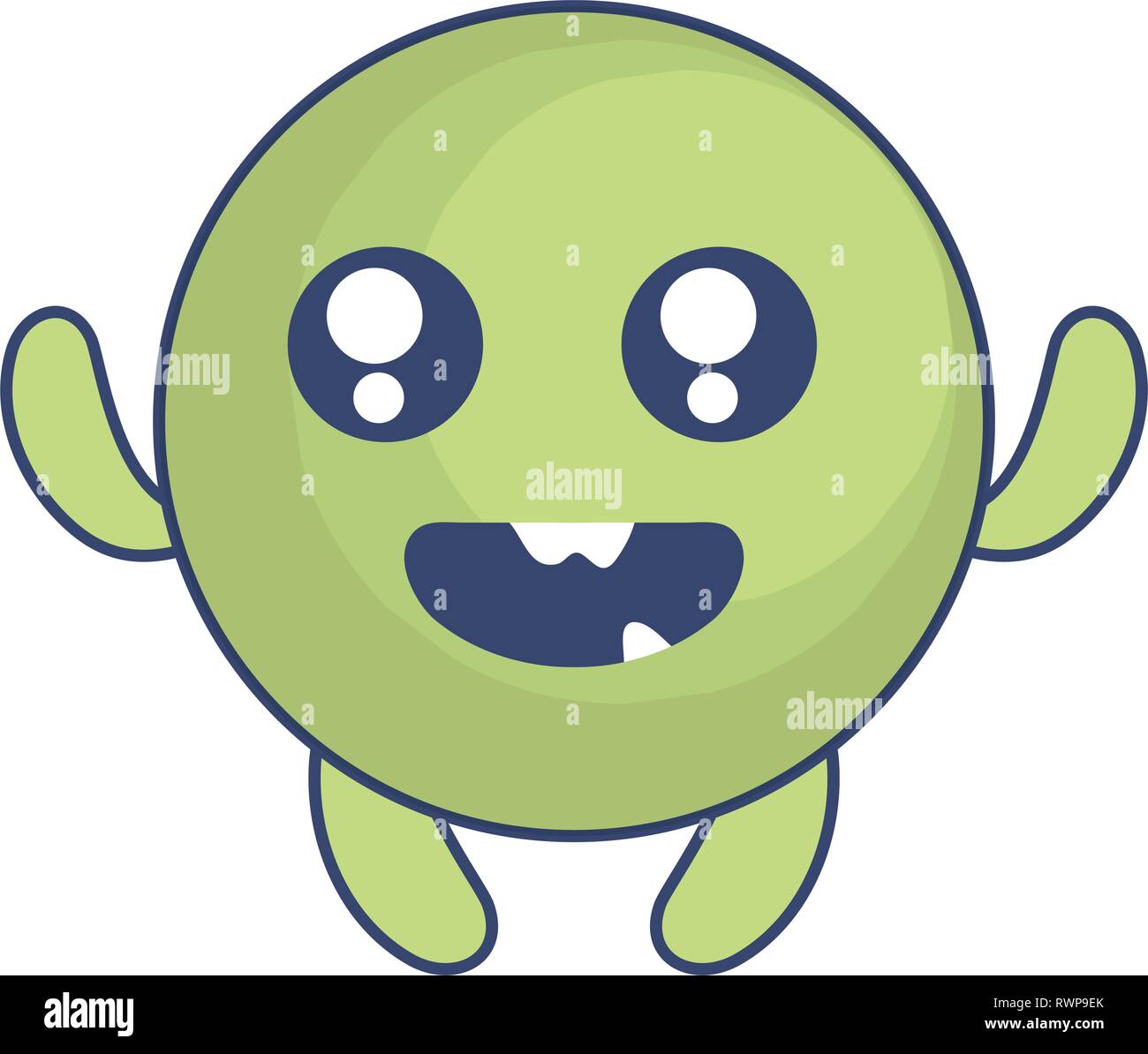 emoticon face with crazy teeth vector illustration design Stock Vector ...