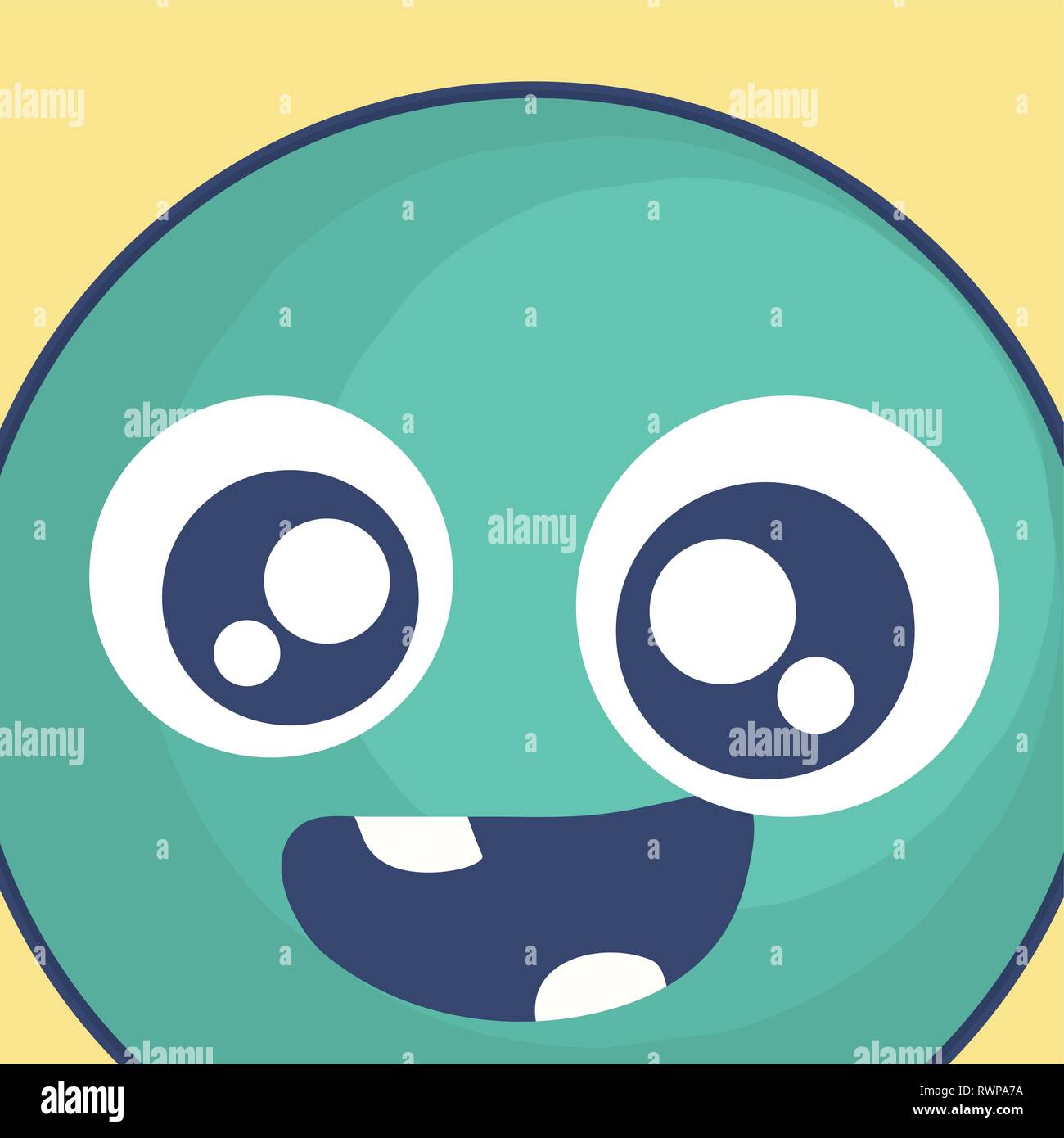 emoticon face with crazy teeth vector illustration design Stock Vector ...