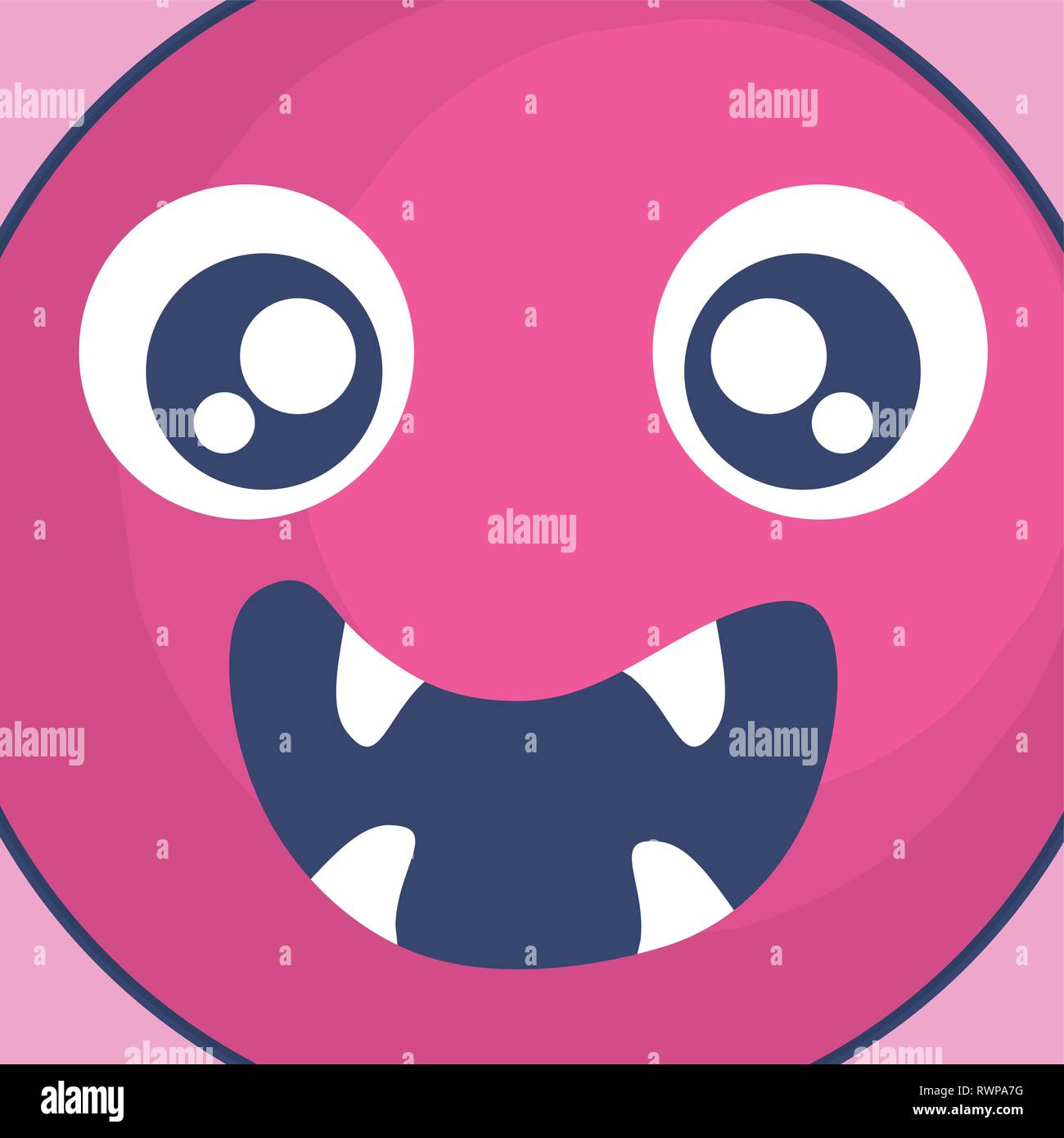 emoticon face with crazy teeth vector illustration design Stock Vector ...