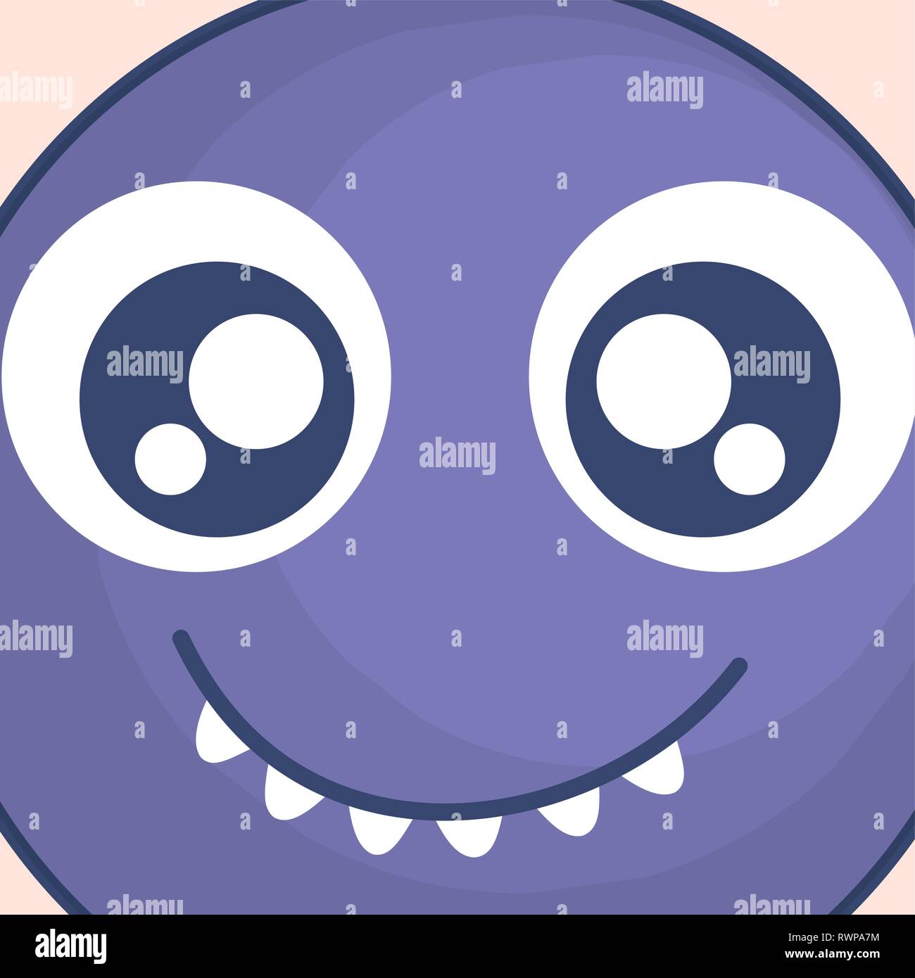 emoticon face with crazy teeth vector illustration design Stock Vector ...