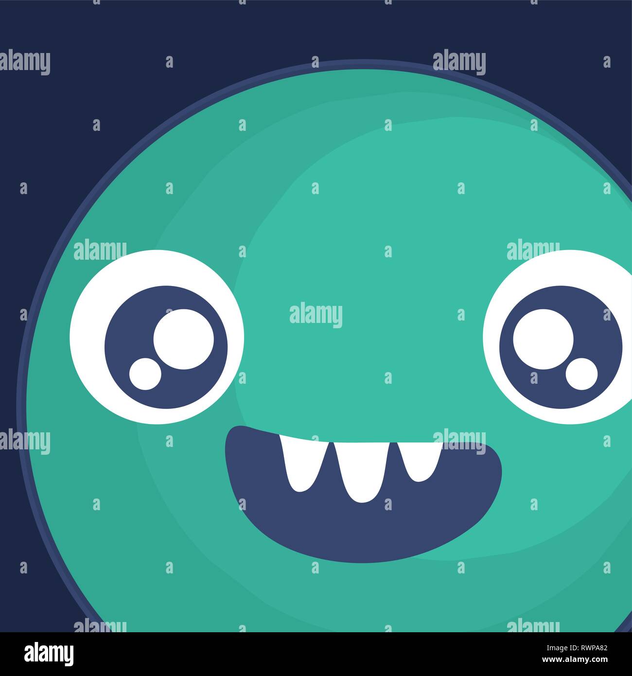 emoticon face with crazy teeth vector illustration design Stock Vector ...