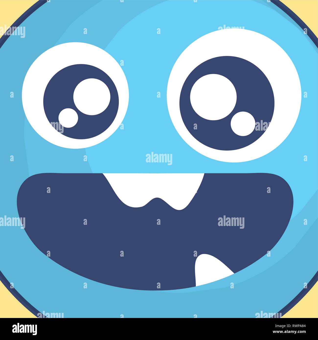 emoticon face with crazy teeth vector illustration design Stock Vector ...