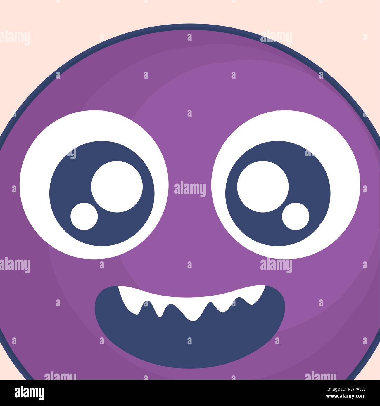 emoticon face with crazy teeth vector illustration design Stock Vector ...