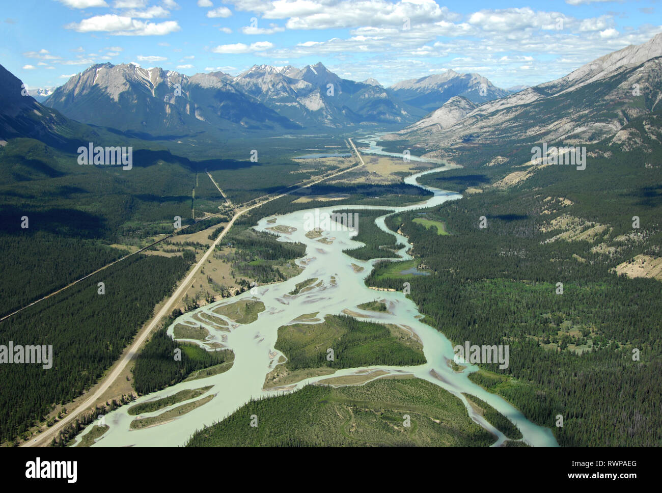 Aerial of the athabasca river hi-res stock photography and images - Alamy