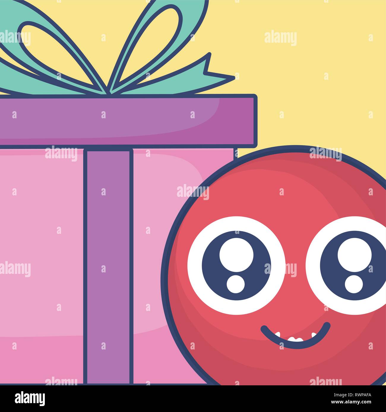 emoticon face with giftbox present vector illustration design Stock ...