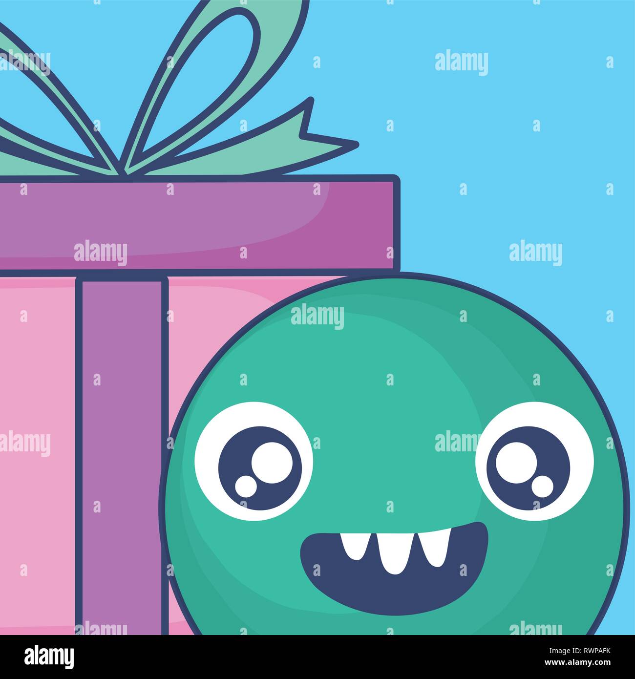 emoticon face with giftbox present vector illustration design Stock ...