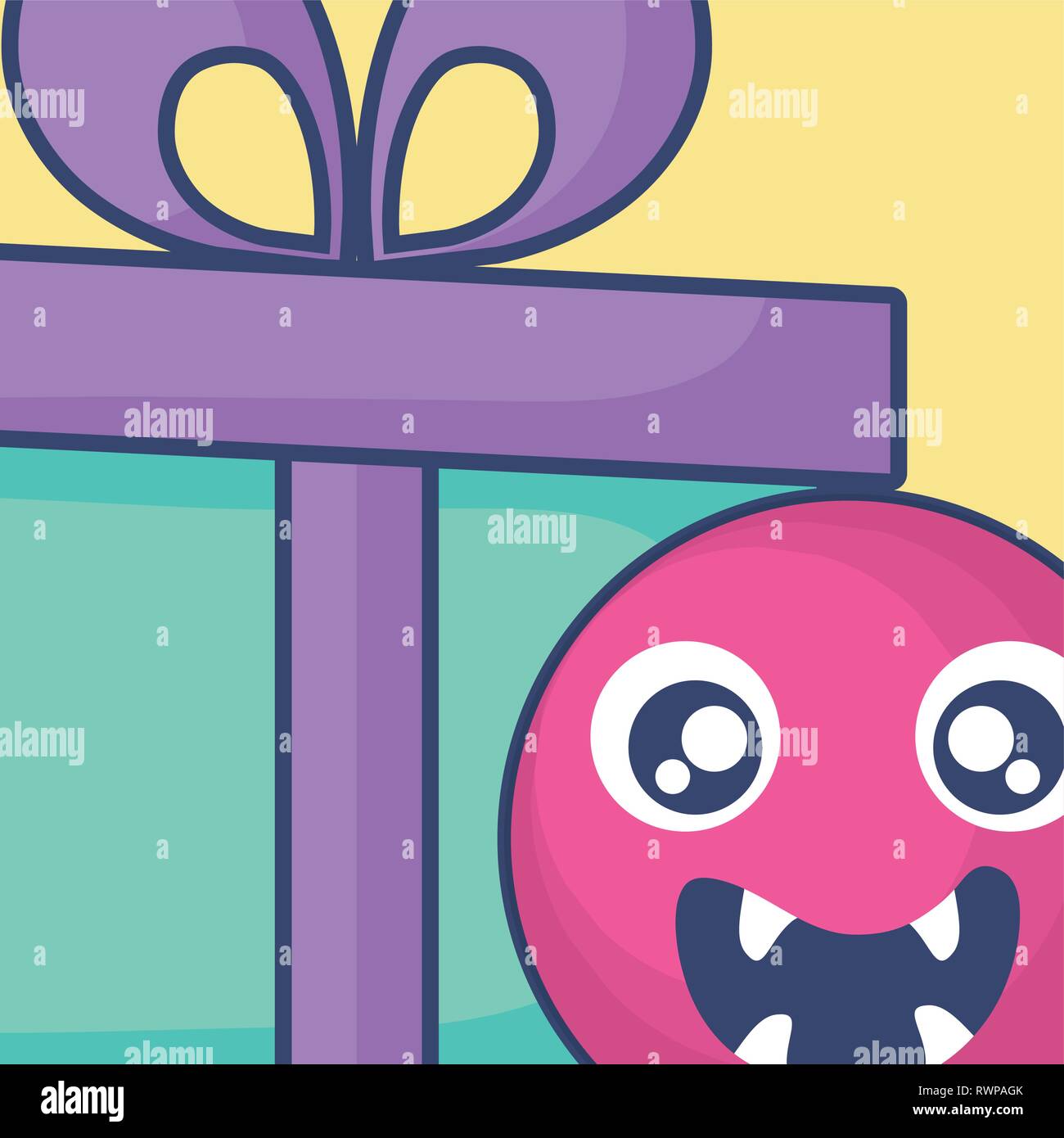 emoticon face with giftbox present vector illustration design Stock ...