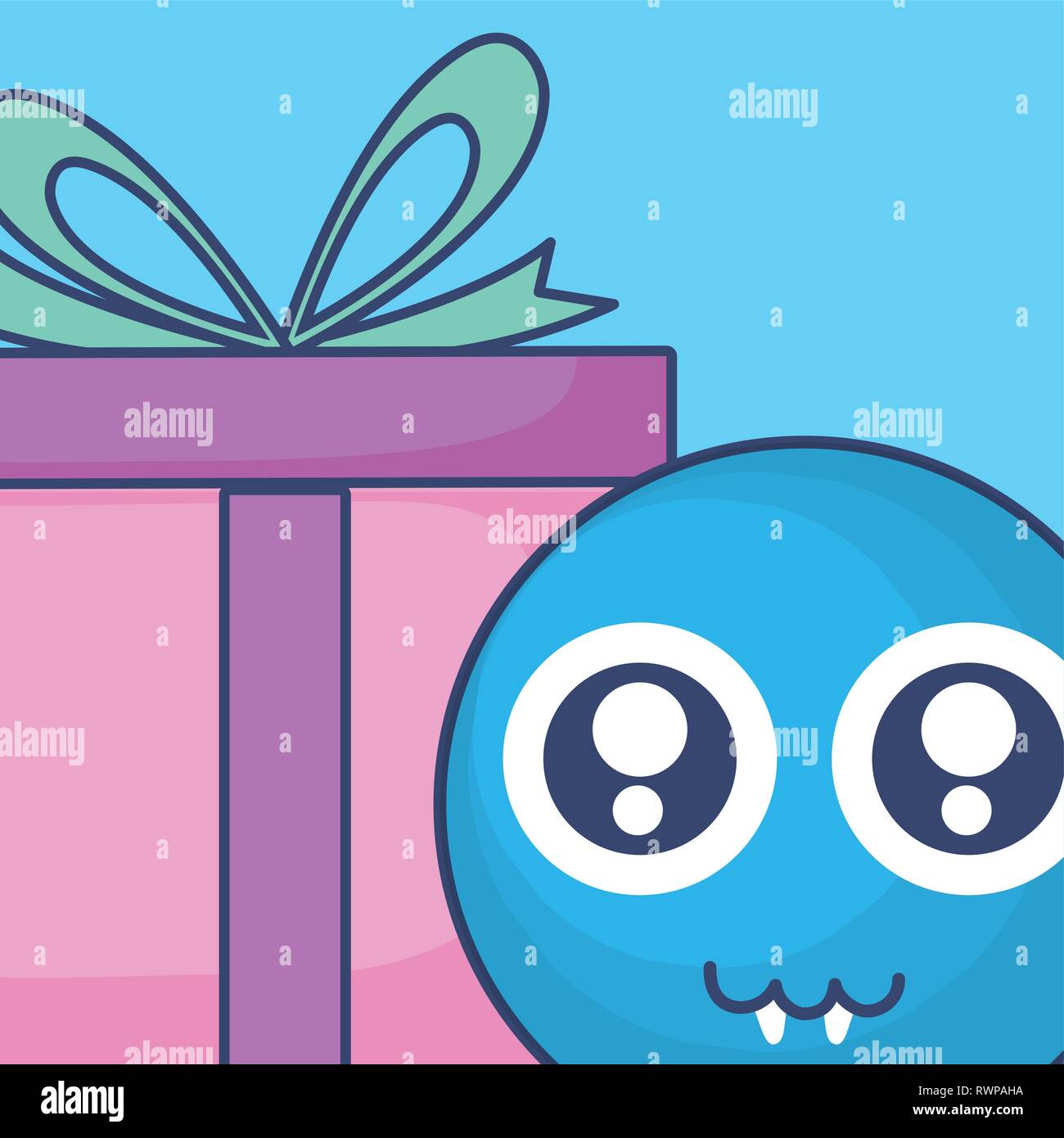emoticon face with giftbox present vector illustration design Stock ...