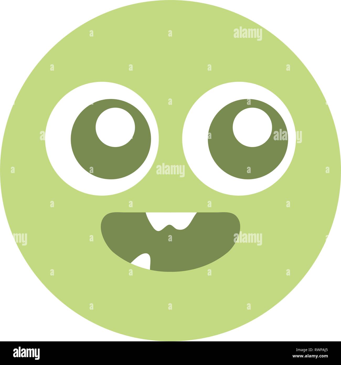 emoticon face with crazy teeth vector illustration design Stock Vector ...