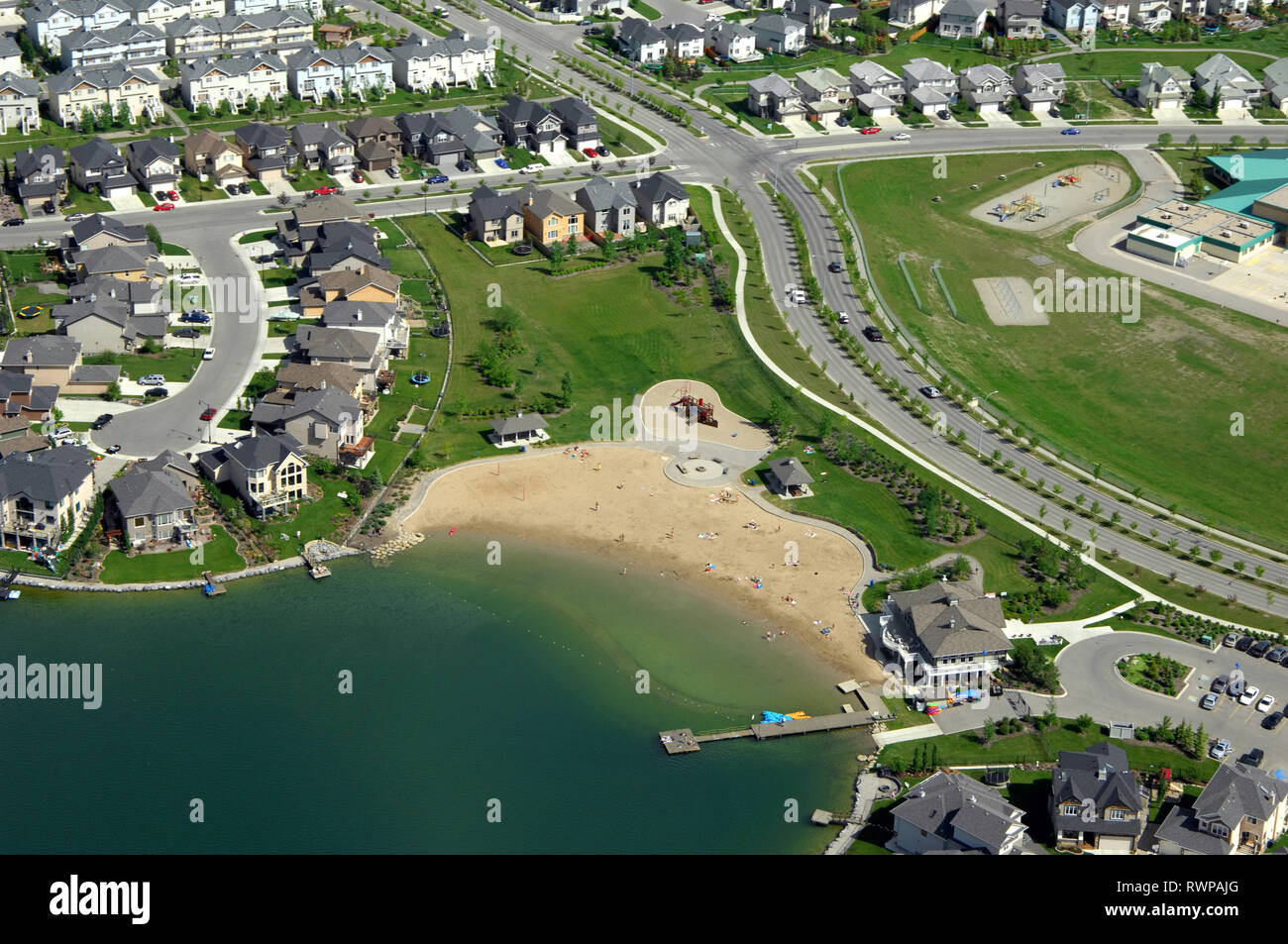 aerial,residential development, Okotoks, Alberta Stock Photo - Alamy