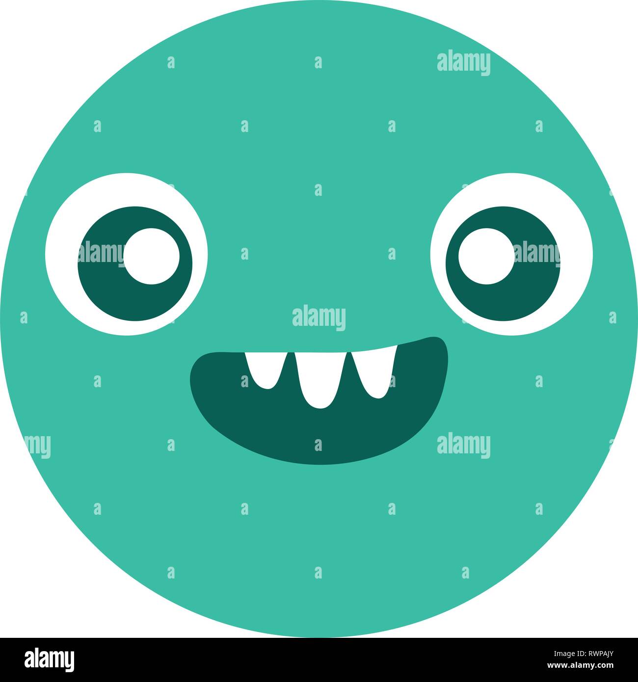 emoticon face with crazy teeth vector illustration design Stock Vector ...