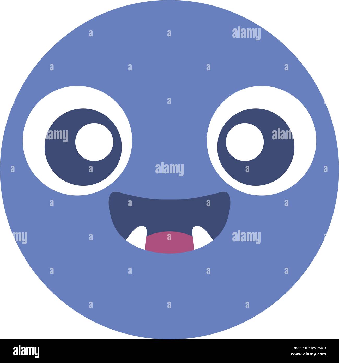 emoticon face with crazy teeth vector illustration design Stock Vector ...