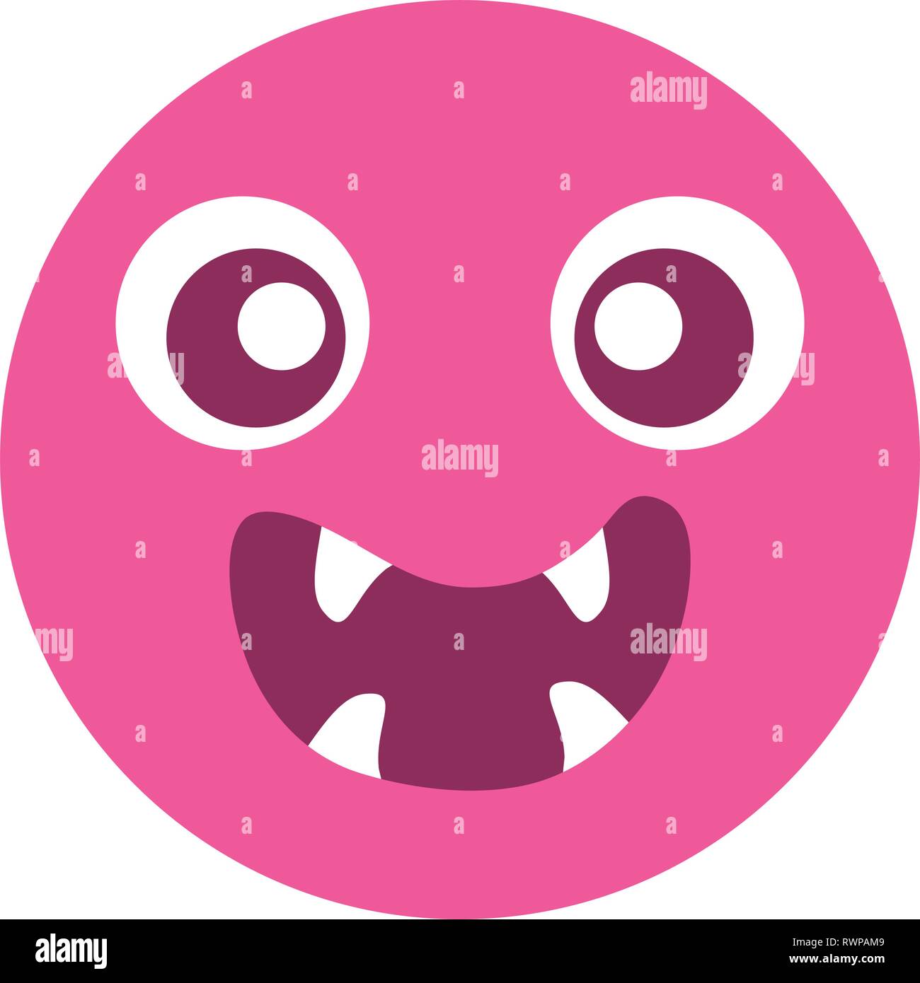 emoticon face with crazy teeth vector illustration design Stock Vector ...