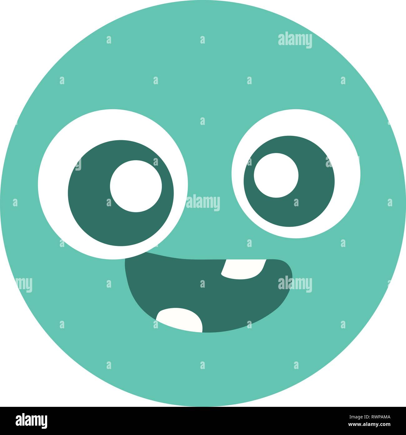 emoticon face with crazy teeth vector illustration design Stock Vector ...
