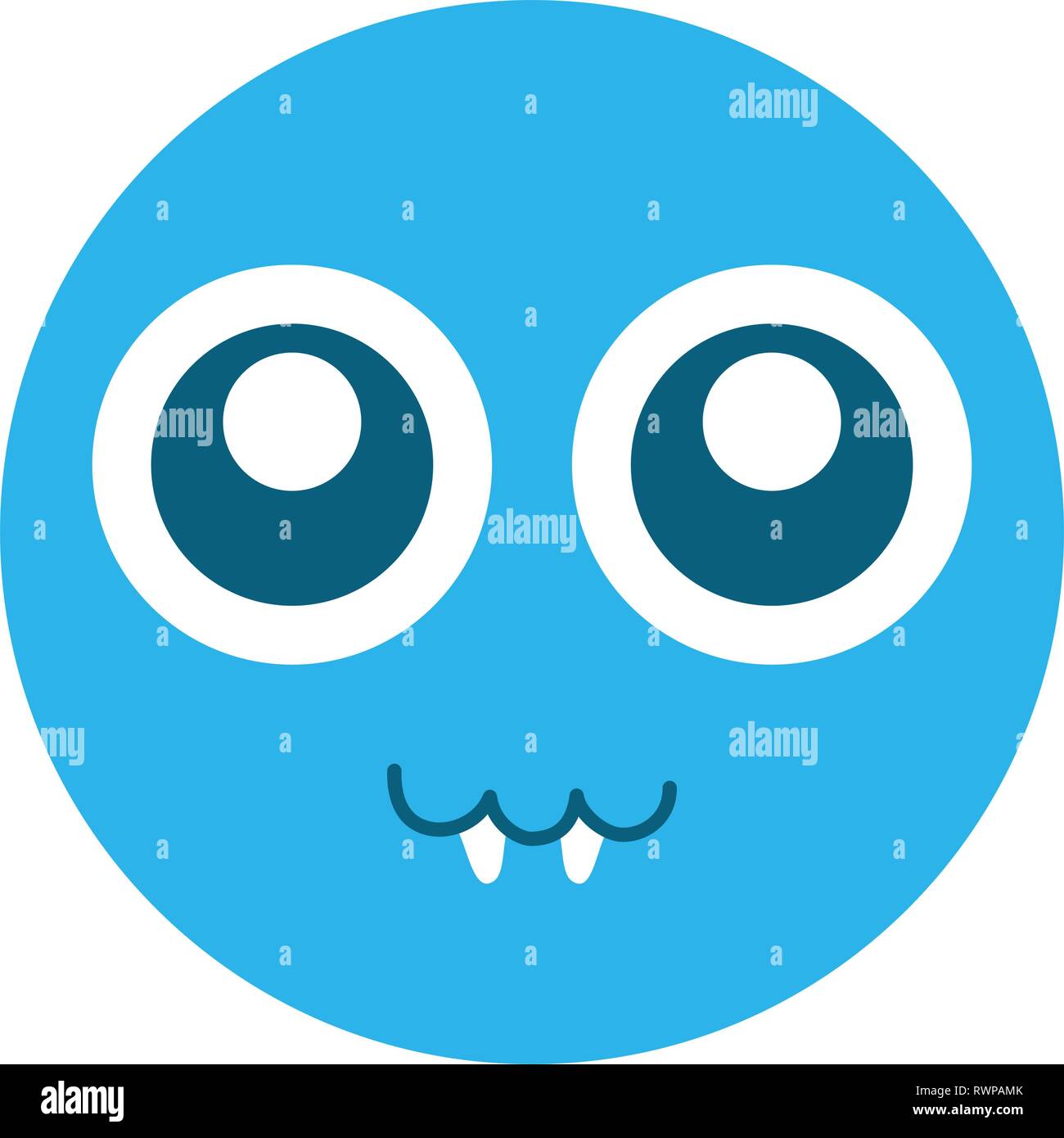 emoticon face with crazy teeth vector illustration design Stock Vector ...