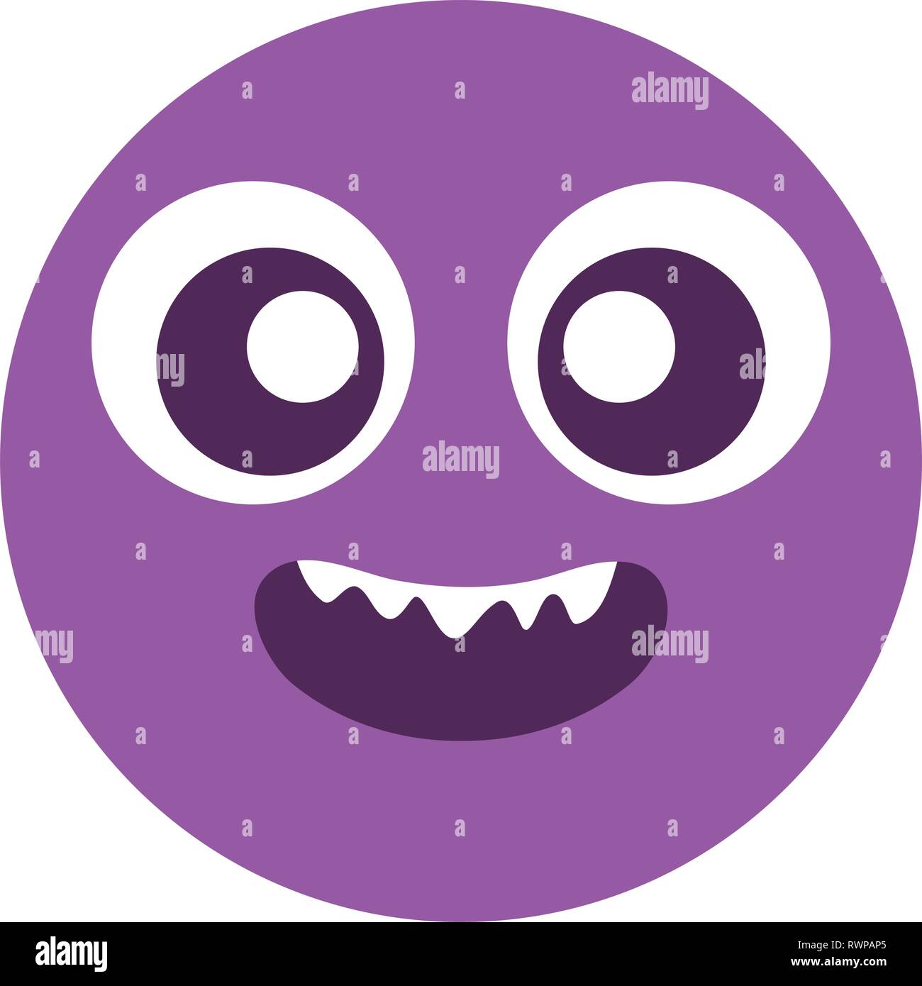 emoticon face with crazy teeth vector illustration design Stock Vector ...