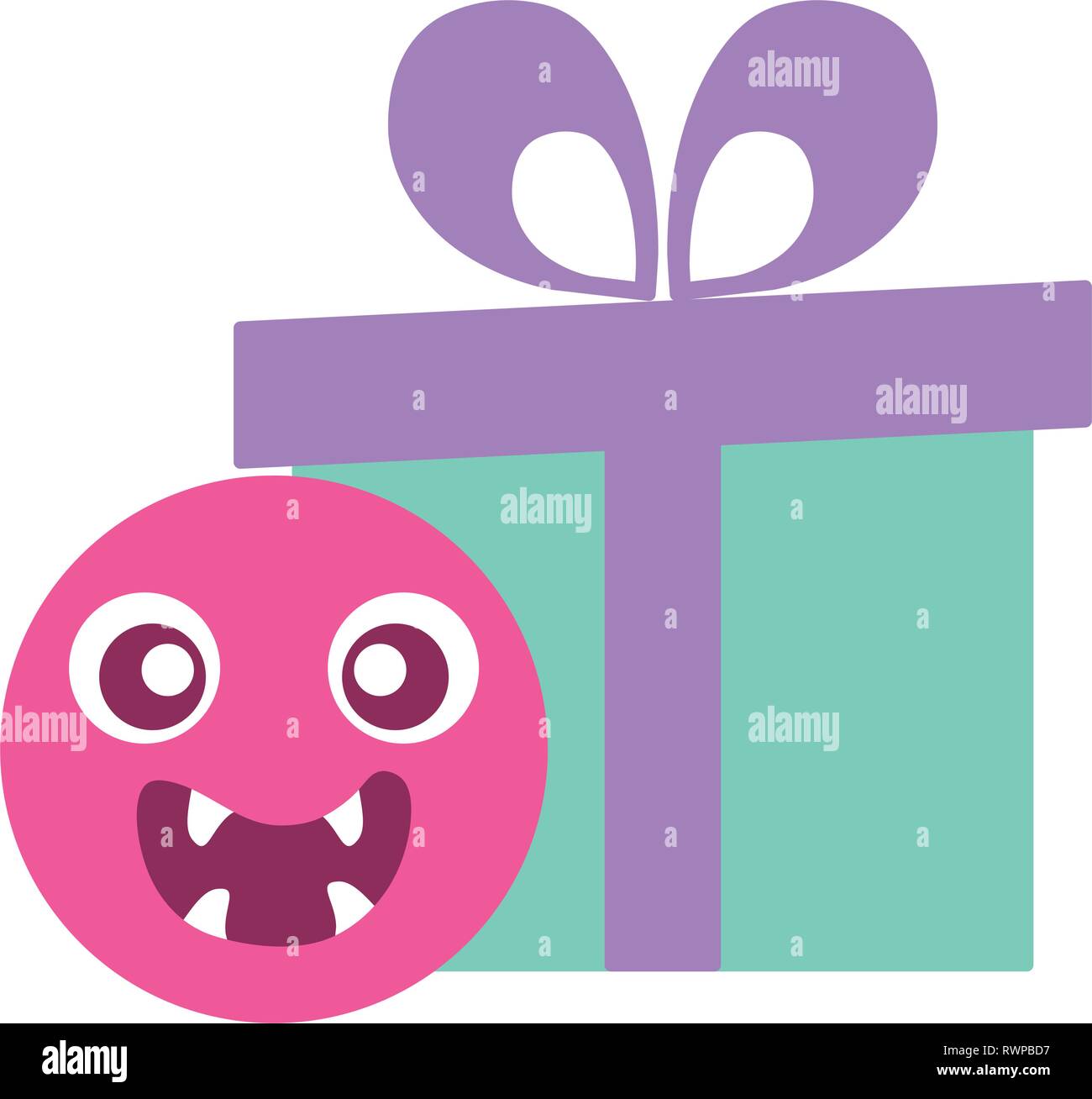 emoticon face with giftbox present vector illustration design Stock ...