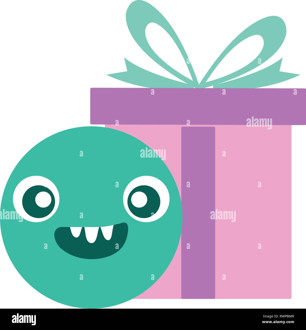 emoticon face with giftbox present vector illustration design Stock ...
