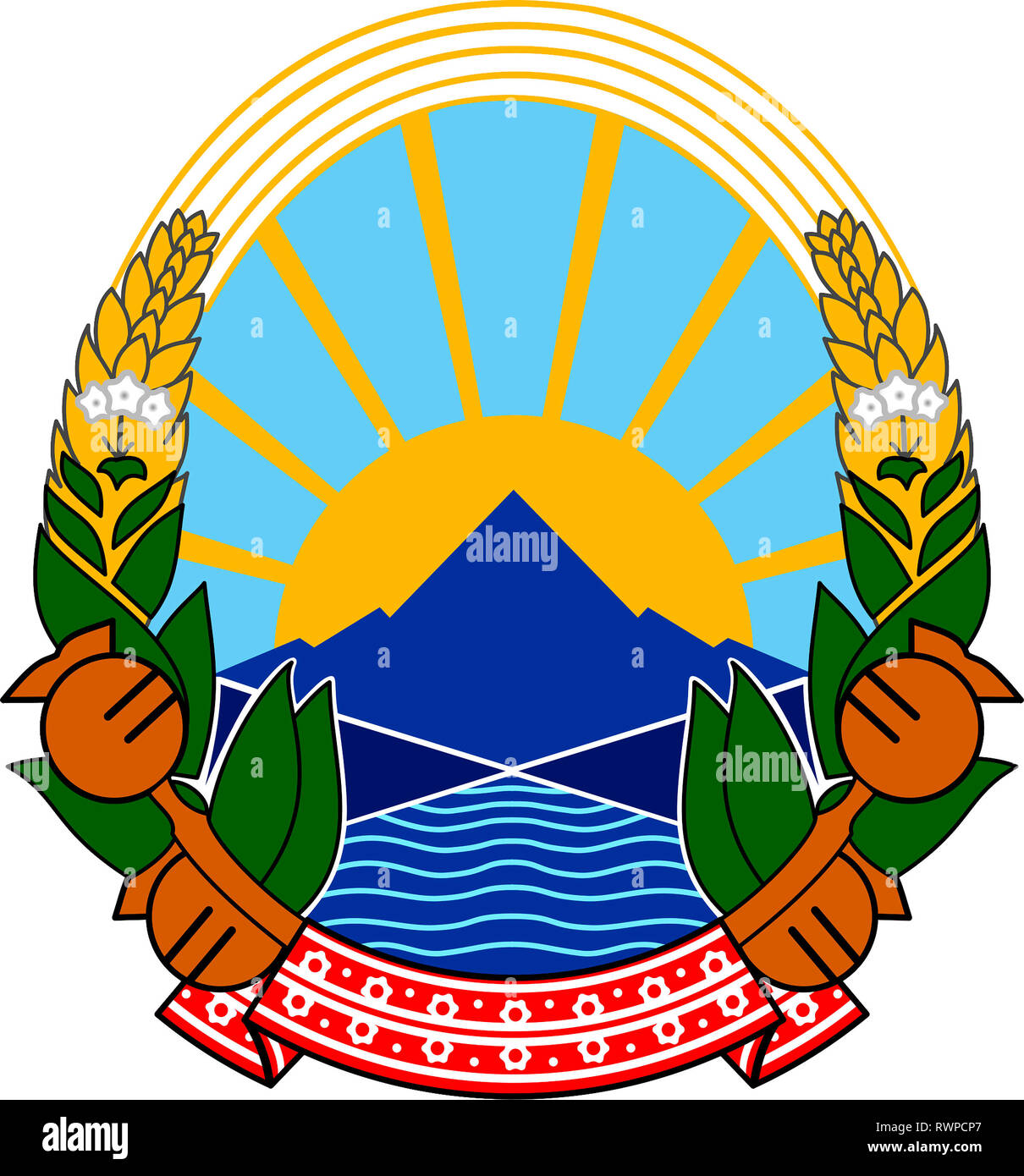 National coat of arms of the Republic of North Macedonia Stock Photo ...