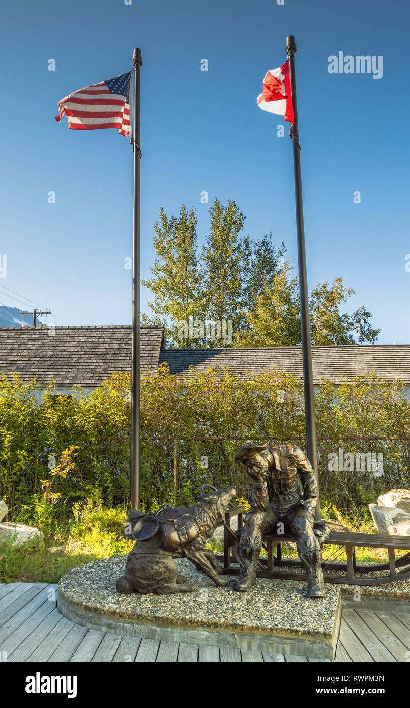 September 15, 2018 - Skagway, AK: "Ton Of Goods" bronze stampeder and ...