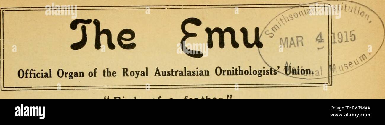 The Emu official organ Stock Photo - Alamy