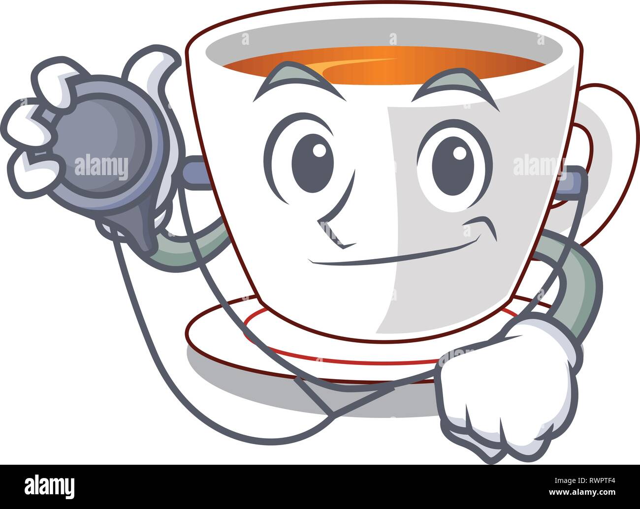 Doctor mint tea above wooden cartoon table Stock Vector Image & Art - Alamy