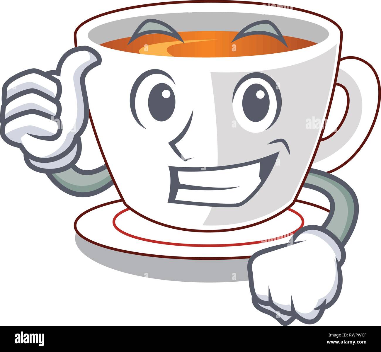 Thumbs up cup mint tea the shape mascot Stock Vector Image & Art - Alamy