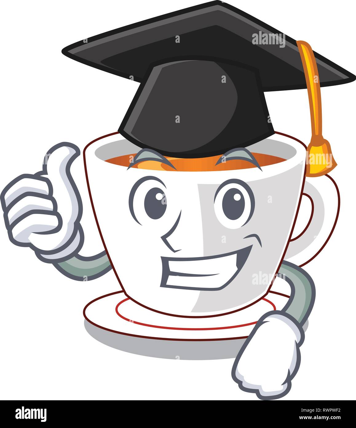 Graduation cup mint tea the shape mascot Stock Vector Image & Art - Alamy