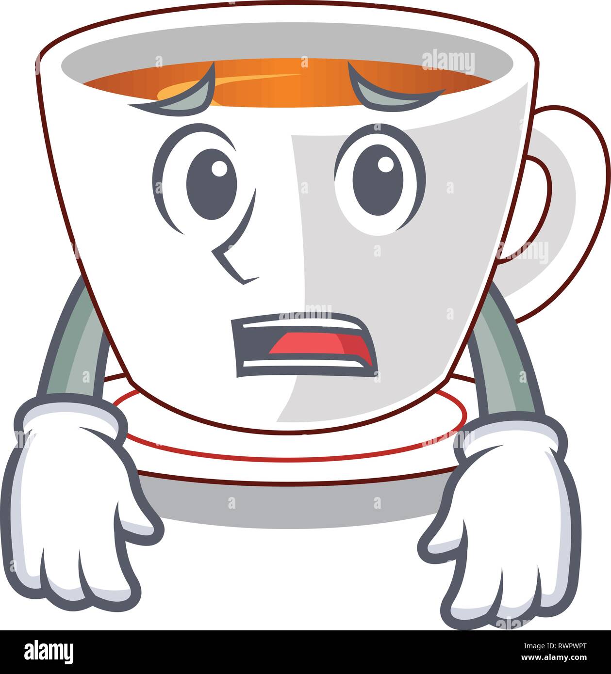 Afraid cup mint tea isolated with character Stock Vector Image & Art ...
