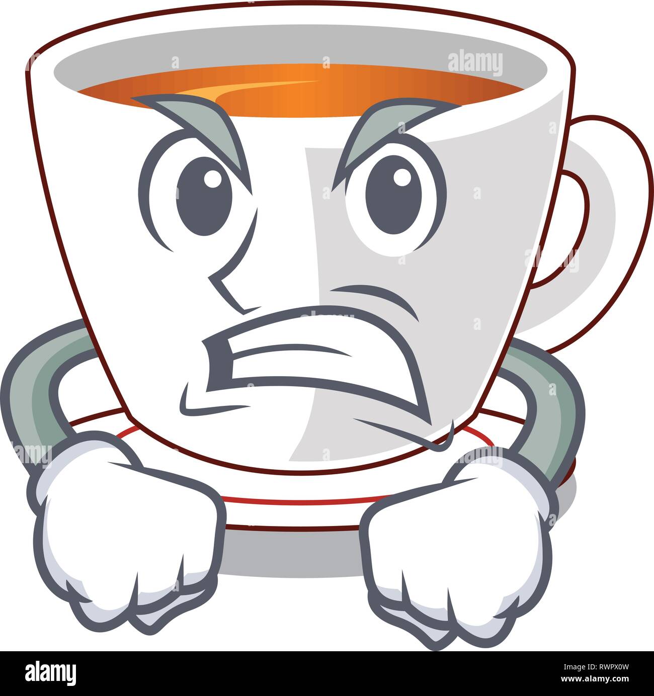 Angry cup mint tea isolated with character Stock Vector Image & Art - Alamy