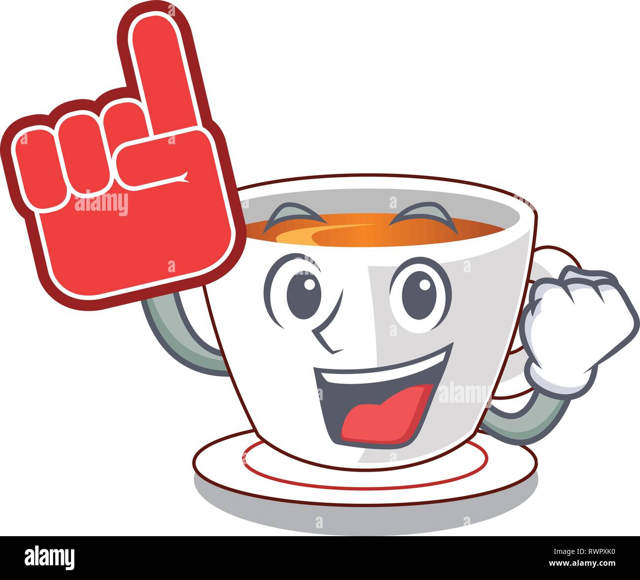 Foam finger mint tea in a cartoon cup Stock Vector Image & Art - Alamy