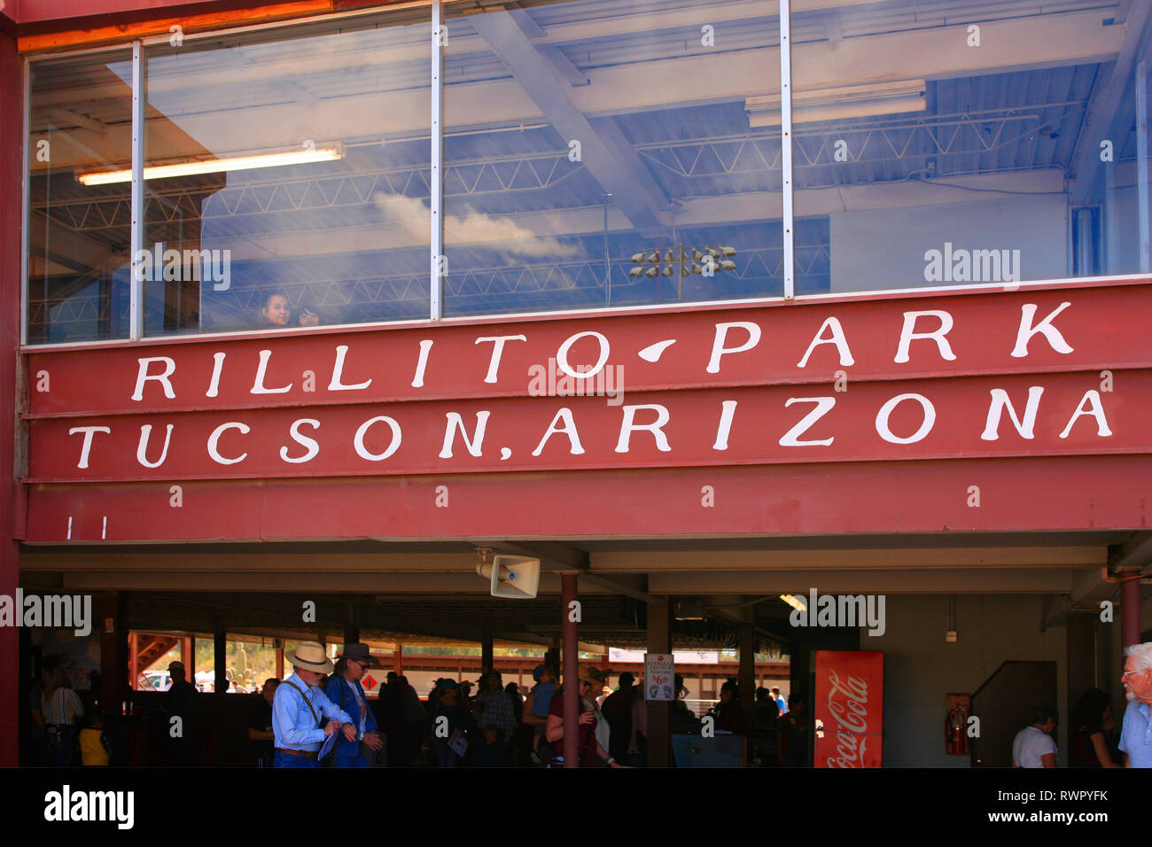 The Rillito Park horse racing track pavillion sign in Tucson AZ Stock ...