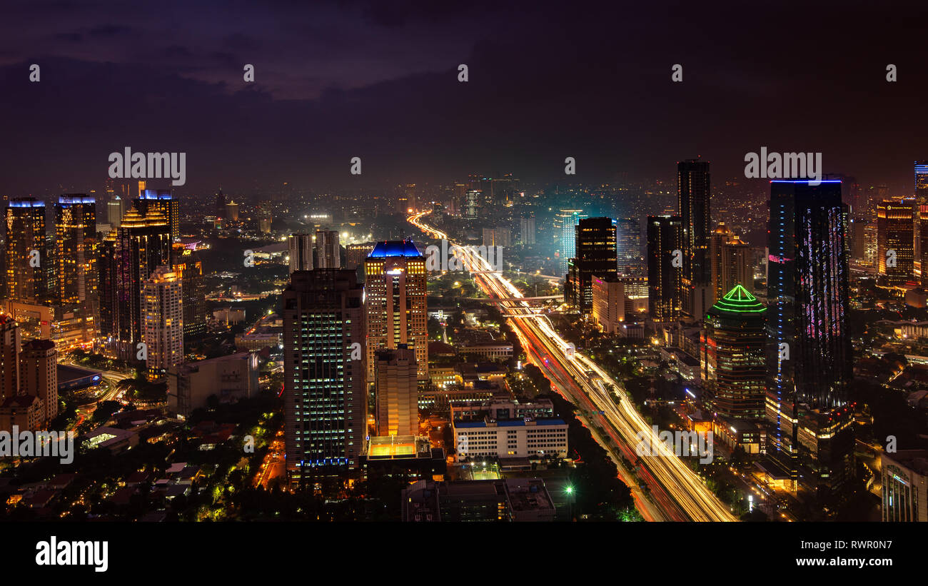 Jakarta at Night Stock Photo - Alamy