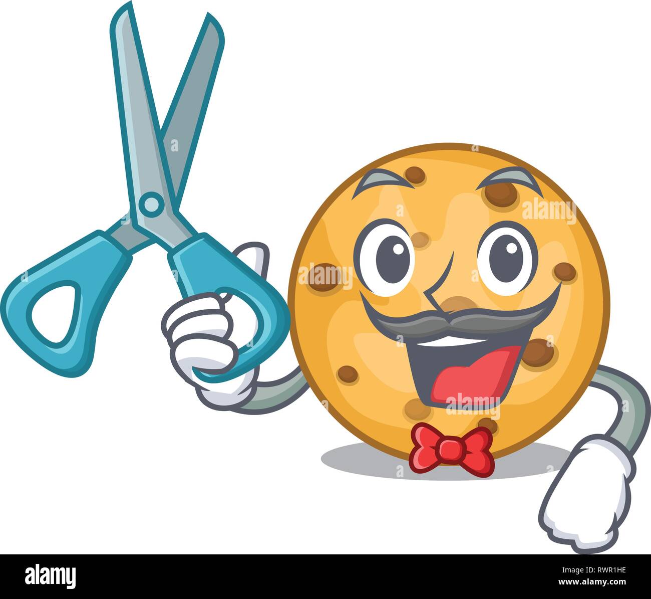 Barber oat cookies above wooden character boards Stock Vector Image ...