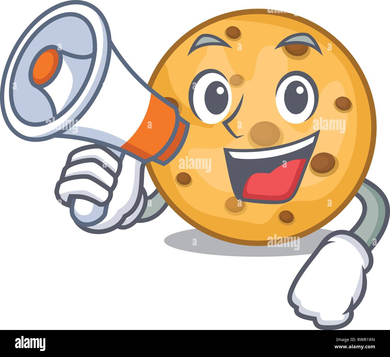 With megaphone oat cookies above wooden character boards Stock Vector ...