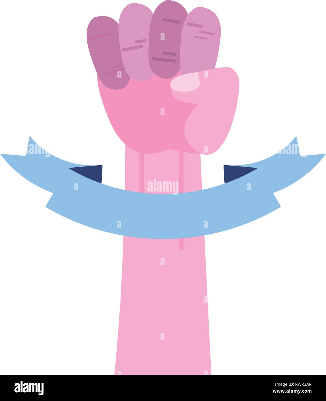 raised hand girl power symbol vector illustration Stock Vector Image ...