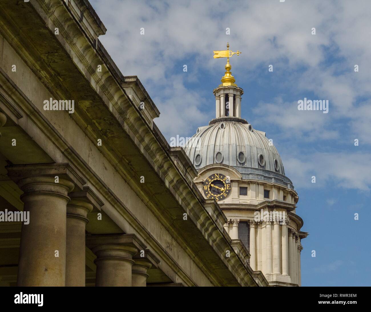 A dome of the Old Royal Naval College (previously the Greenwich ...