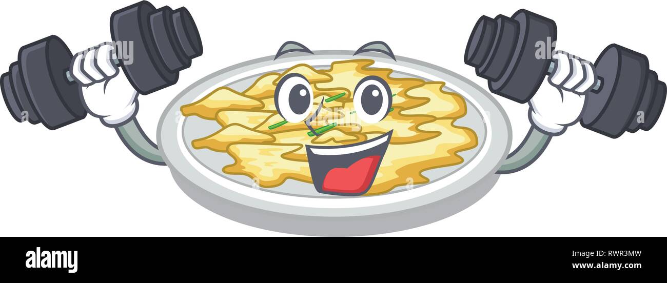 Fitness scrambled egg put above cartoon plate Stock Vector Image & Art ...