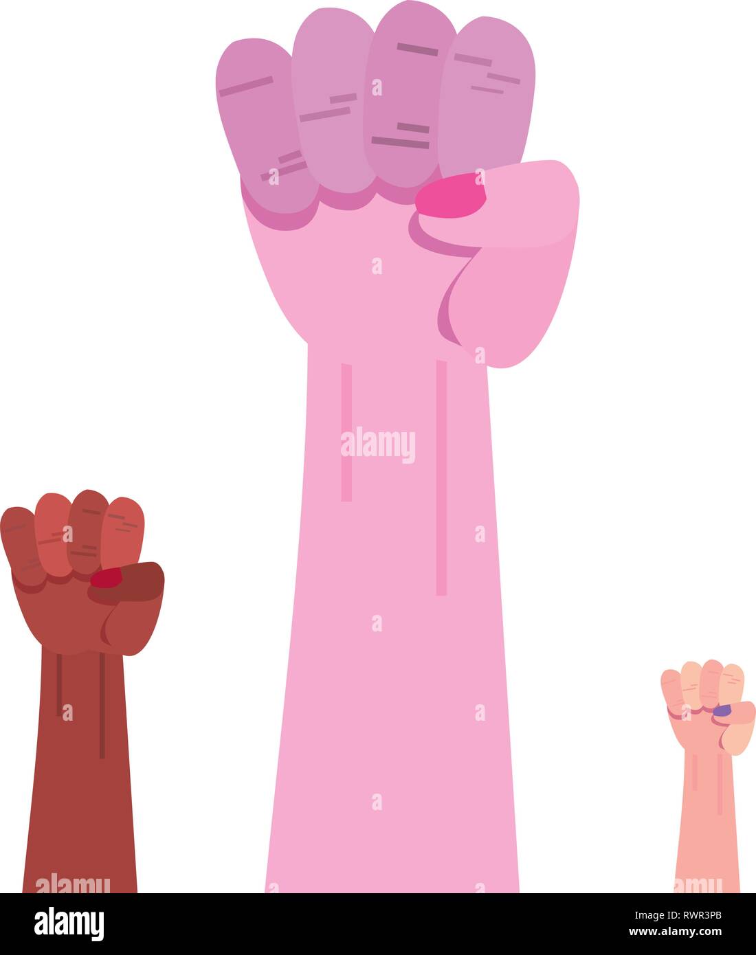 raised hands girl power symbol vector illustration Stock Vector Image ...