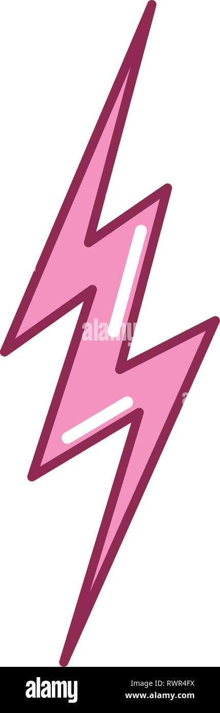 pink lightning girl power on white background vector illustration Stock ...