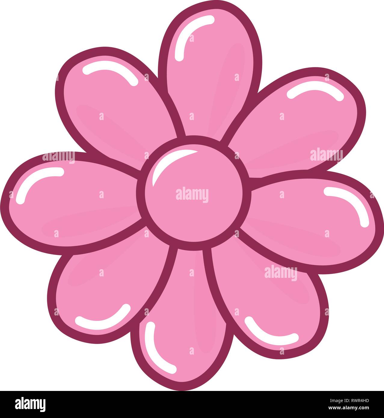 pink flower decoration on white background vector illustration Stock ...