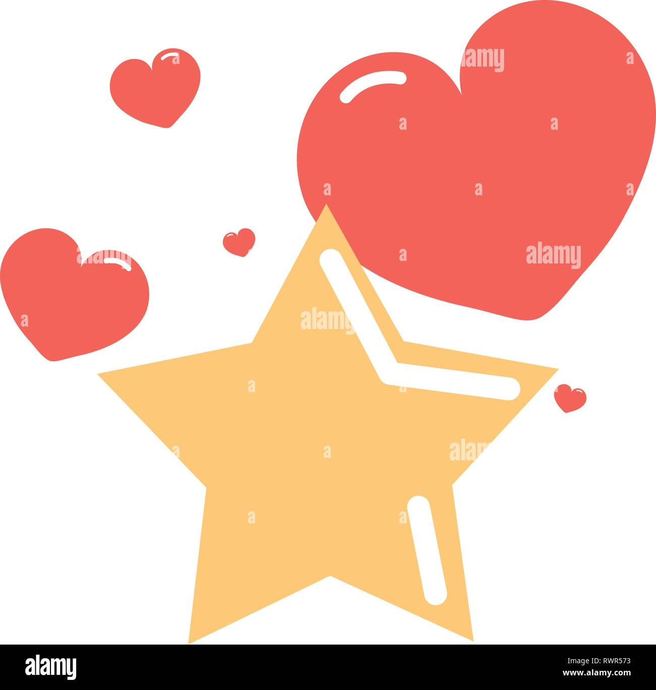 star love hearts girl power vector illustration Stock Vector Image ...