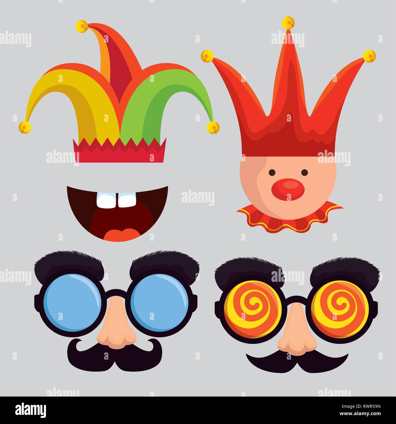 set day fools celebration with tools vector illustration Stock Vector ...