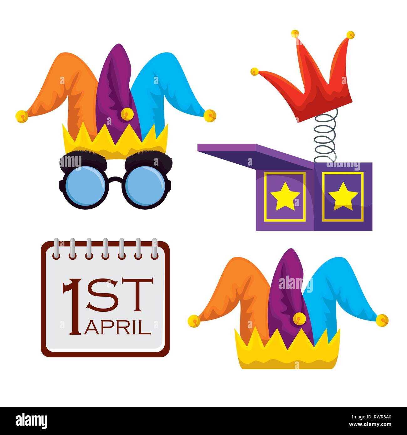 set humor tools to fools day celebration vector illustration Stock ...