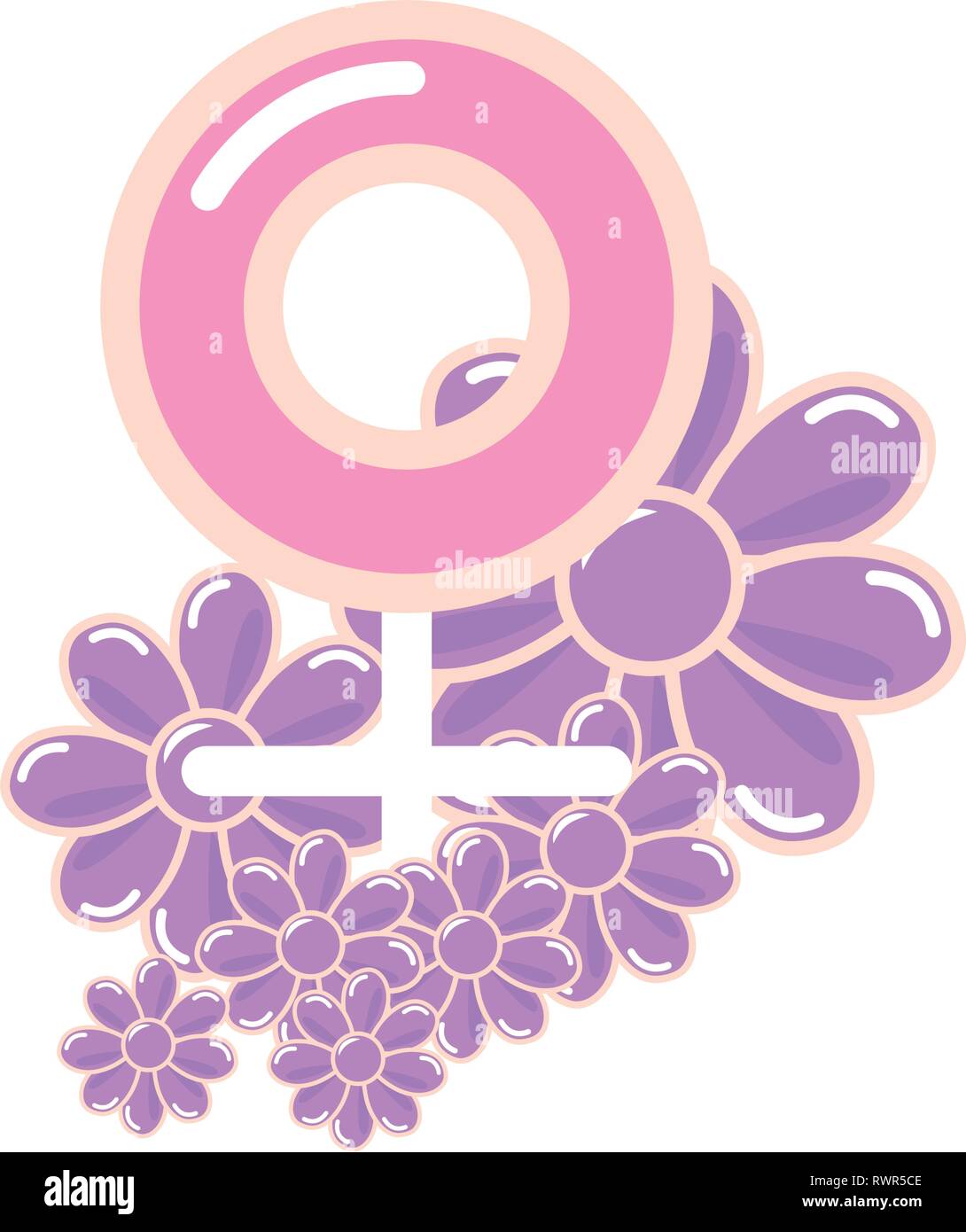 Female Gender Flowers Girl Power Vector Illustration Stock Vector Image